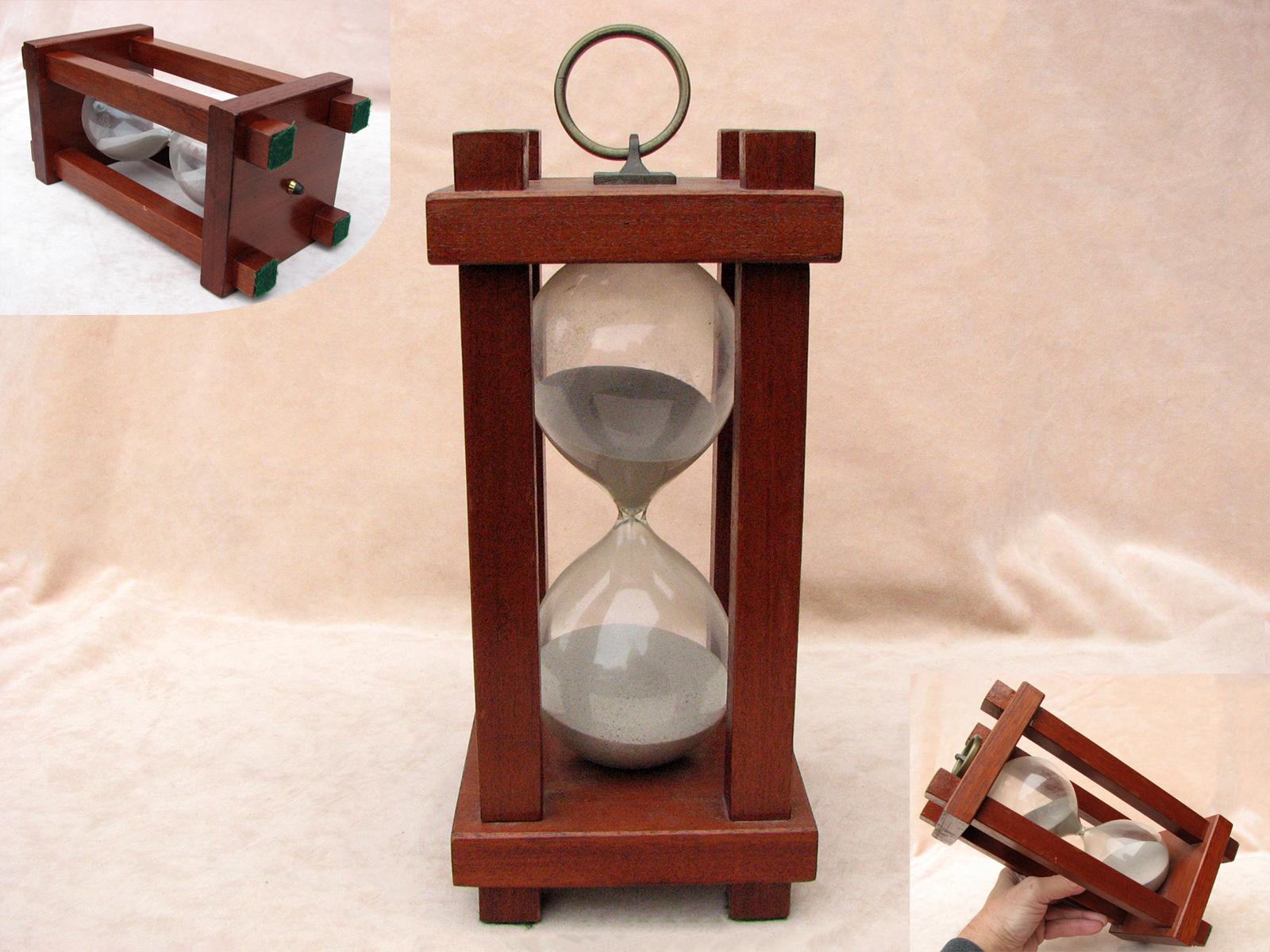 Scientific Collectables for mid 20th century mahogany hourglasses