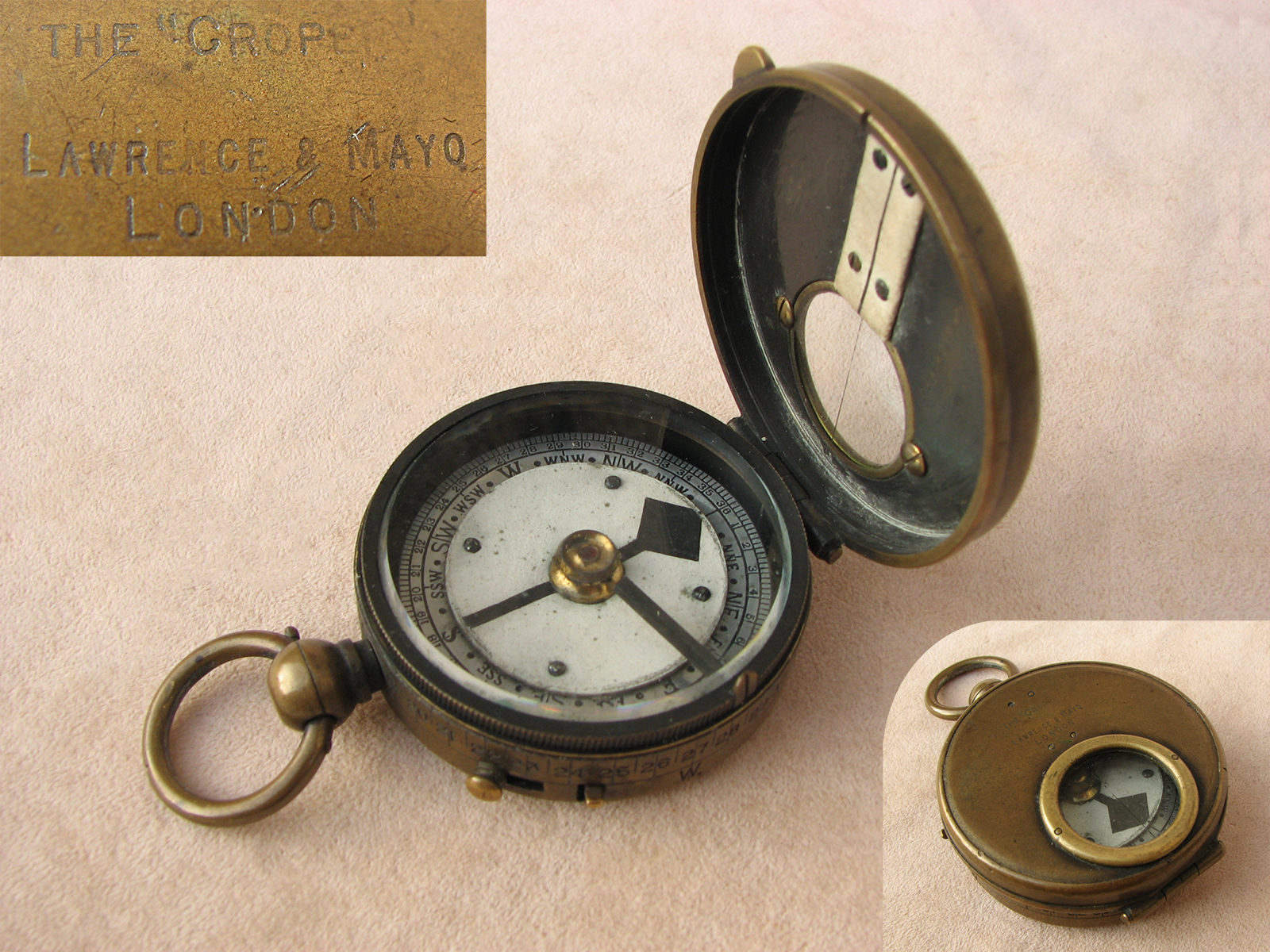 Scientific Collectables for Lawrence & Mayo brass cased marching compasses