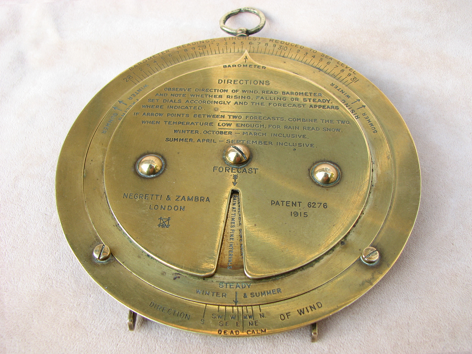 Scientific Collectables for Negretti & Zambra Brass Weather forecasters