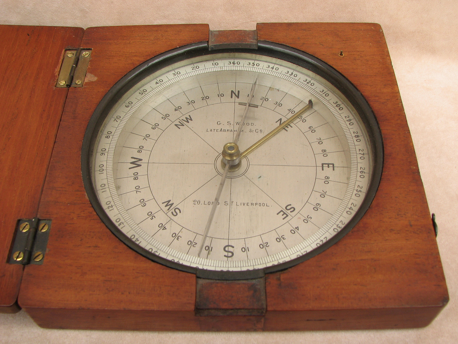 Scientific Collectables for Large surveyors compass signed G.S.Wood ...