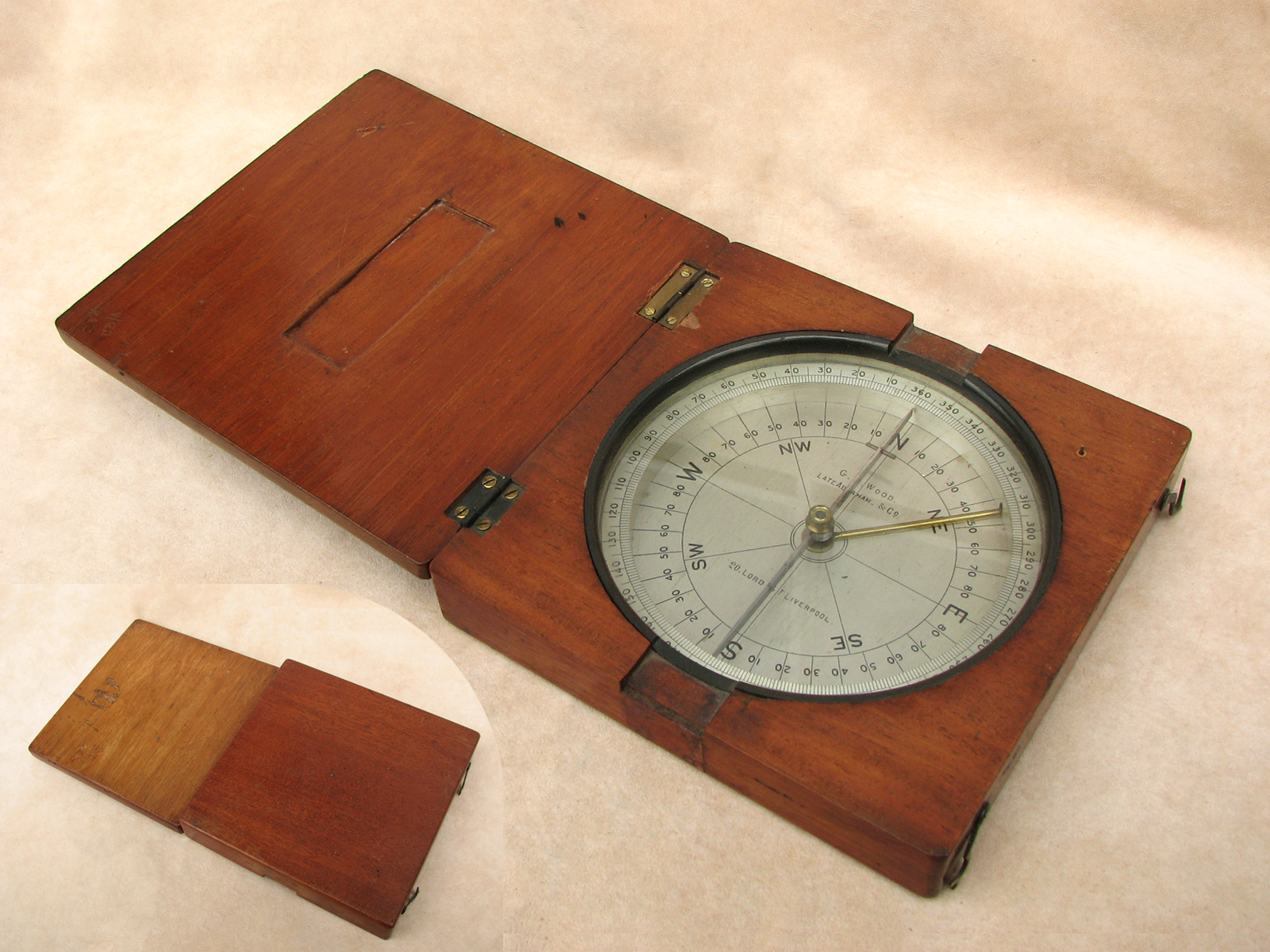 Scientific Collectables for Large surveyors compass signed G.S.Wood ...