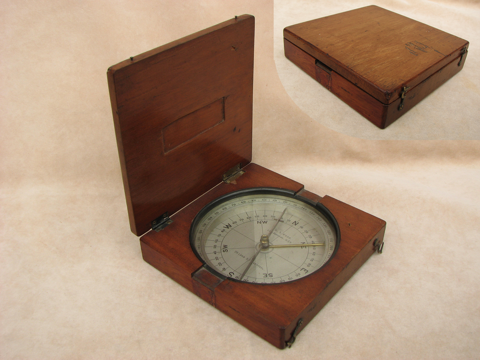 Scientific Collectables for Large surveyors compass signed G.S.Wood ...