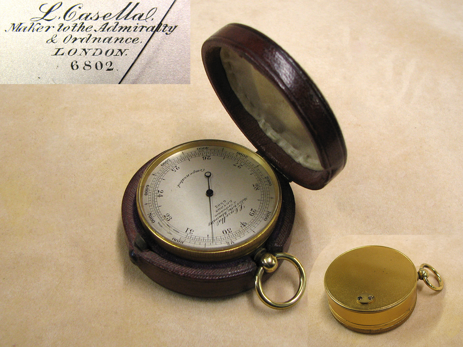 Scientific Collectables for 19th century L Casella pocket barometers