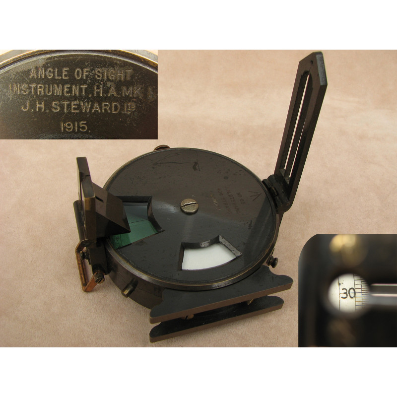 WW1 Angle of Sight Instrument issued to 21st section Anti Aircraft Battery