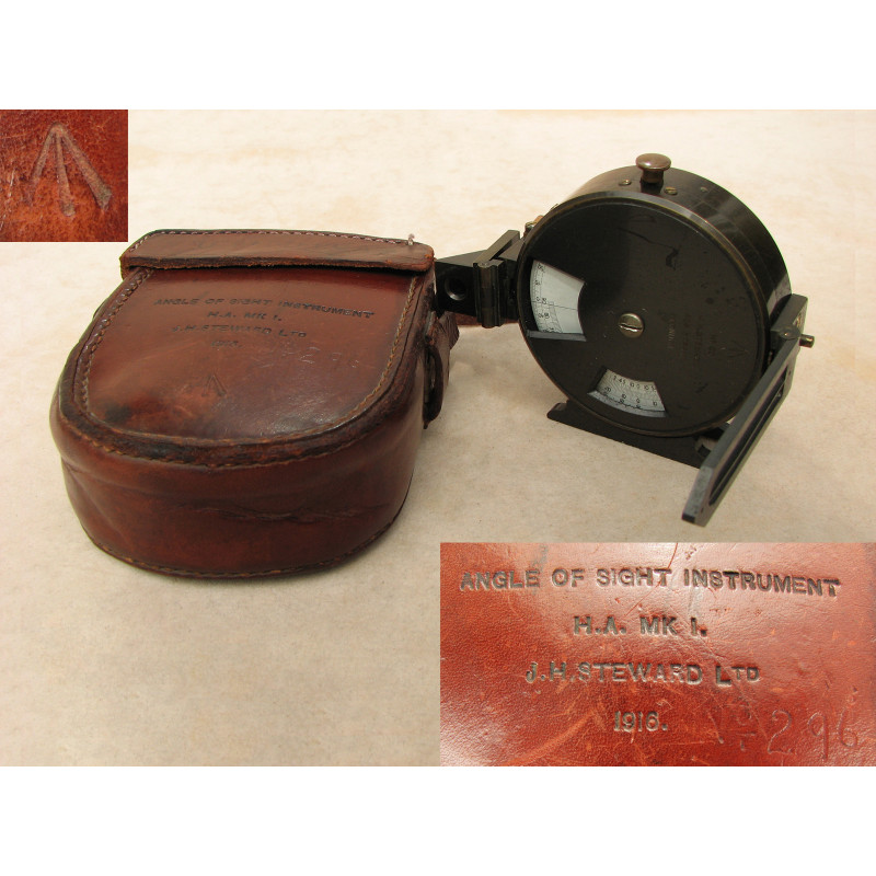 WW1 Angle of Sight Instrument issued to 21st section Anti Aircraft Battery