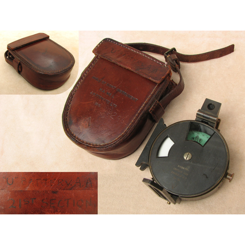 WW1 Angle of Sight Instrument issued to 21st section Anti Aircraft Battery
